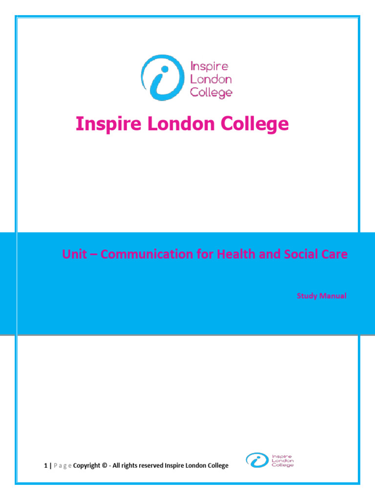 Unit 2 - Communication For Health and Social Care | PDF