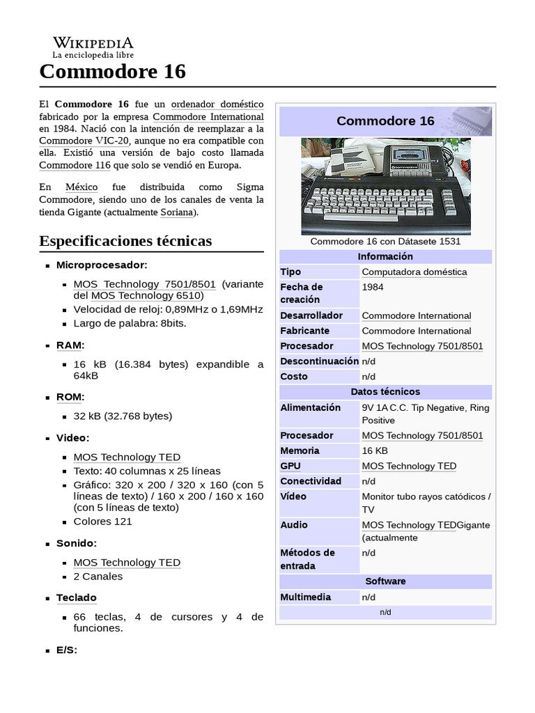 Commodore 16 | PDF