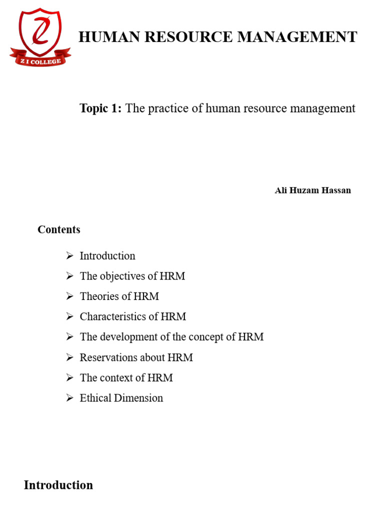 Human Resource Management Overview | PDF | Human Resource Management ...
