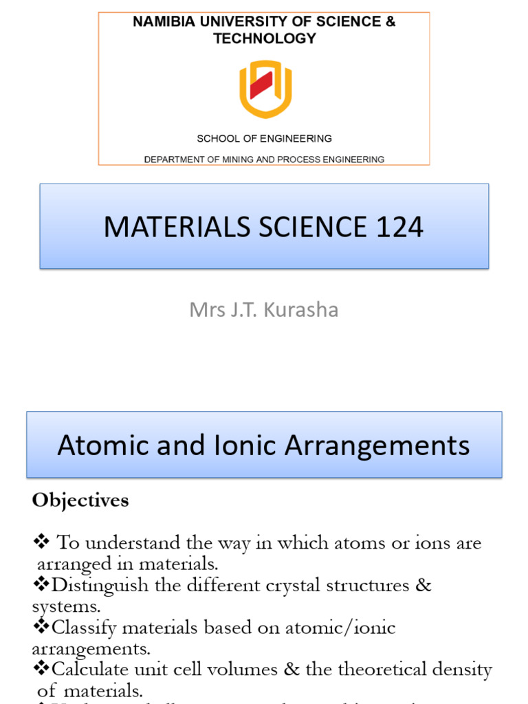 Chapter 3 - Materials Science Crystal Structures | Download Free PDF ...
