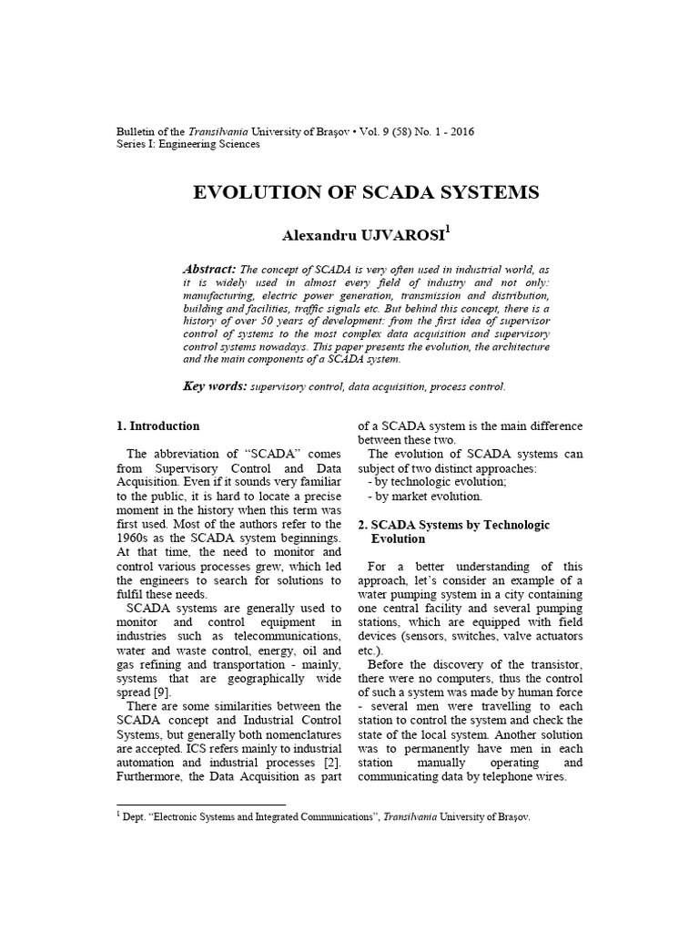 Evolution of Scada Systems | PDF | Scada | Programmable Logic Controller