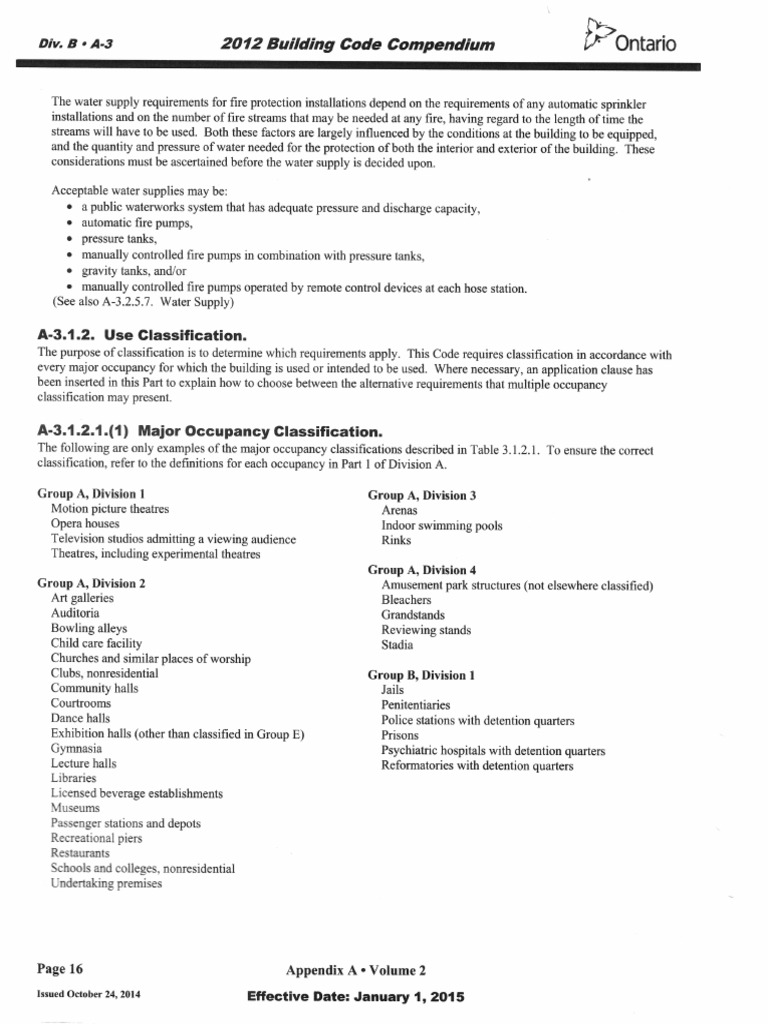 Appendix A-3.1.2.1. (1) Major Occupancy Classifications | PDF