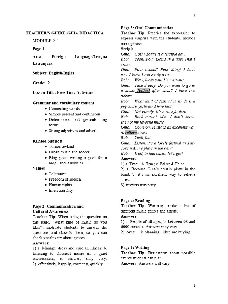 Grade 9 English Teaching Guide | PDF | Linguistics