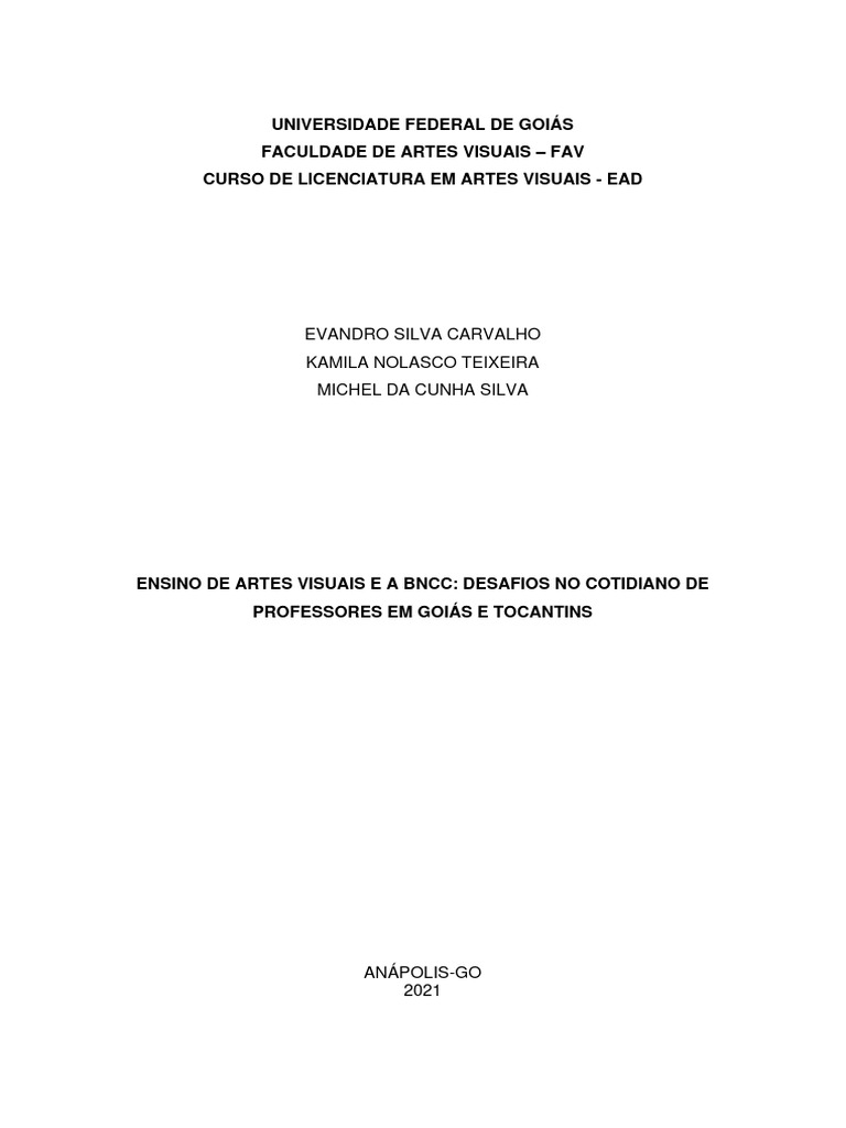 TCCG - Artes Visuais | PDF