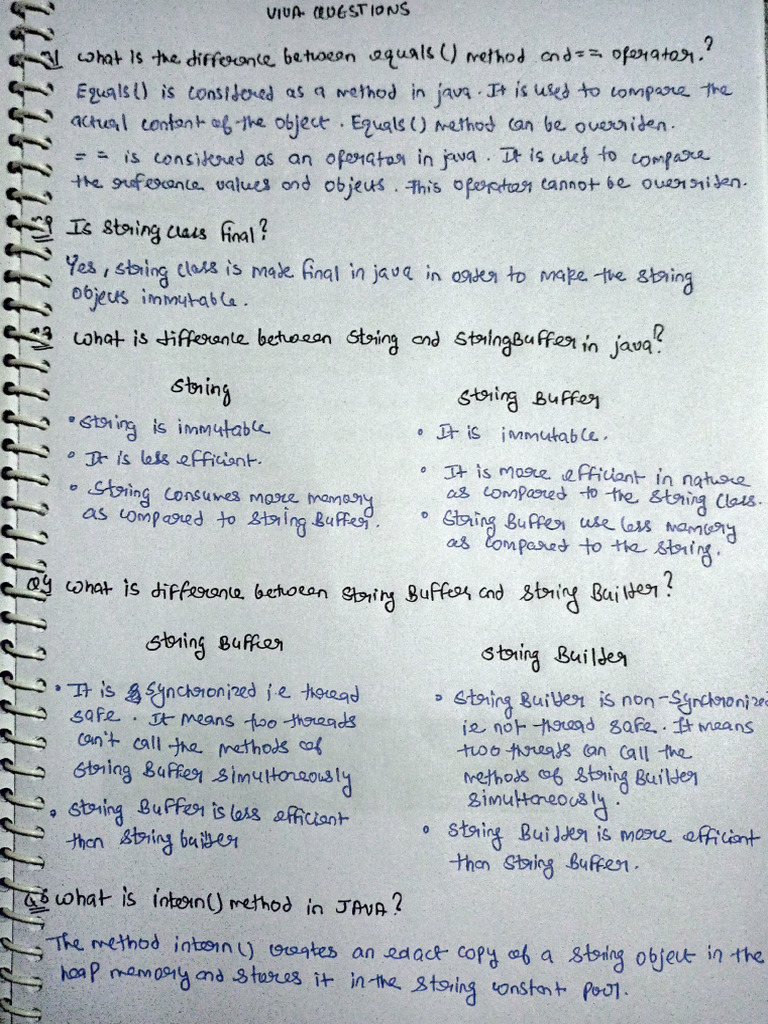 Java Viva Ques Handwritten | PDF | Java Platform | Component Based ... Java Viva Ques Handwritten | PDF | Java Platform | Component Based ...