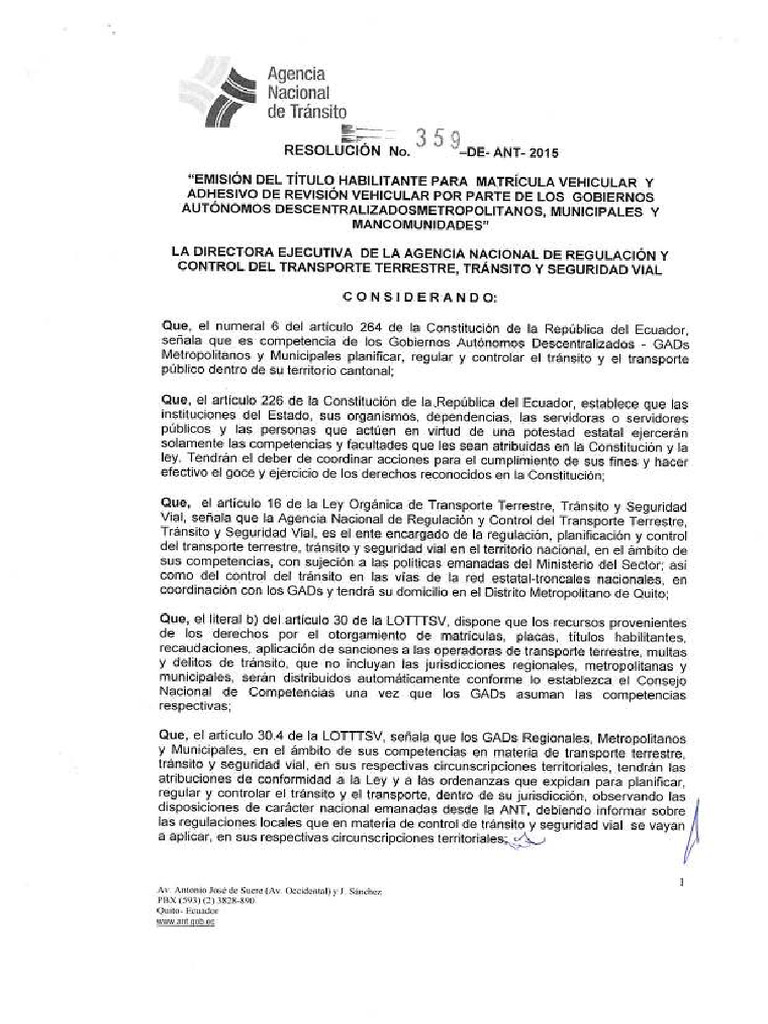 Resolución_359-de-ant-2015_Formato de matrícula y adhesivo | PDF