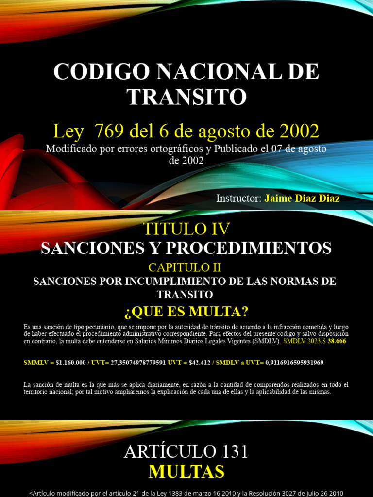 Codigo Nacional de Transito | Descargar gratis PDF | Multa (pena) | Justicia