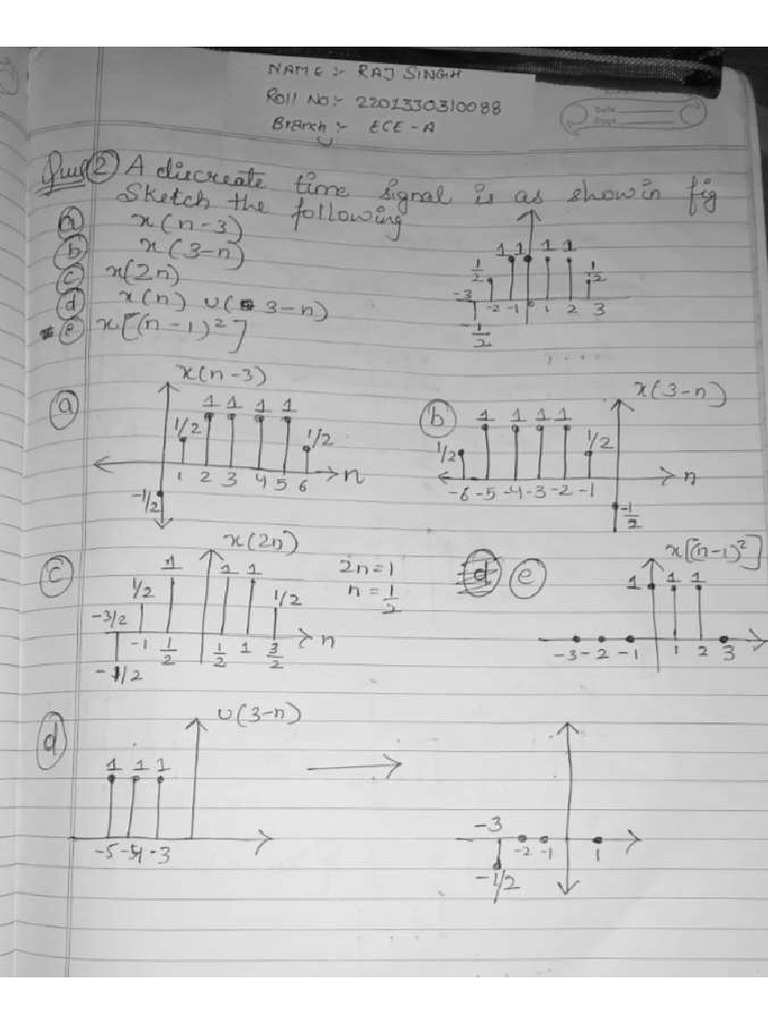 Raj Singh Signal System Network Assignment 1 | PDF