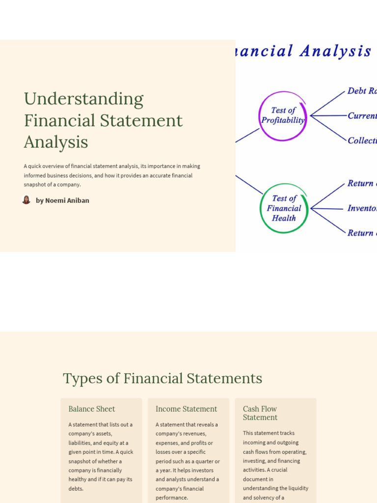 Understanding Financial Statement Analysis | PDF | Financial Statement ...