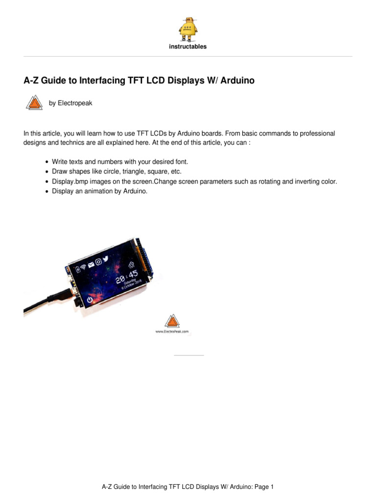 Absolute Beginners Guide To Tft Lcd Displays By Ar Pdf