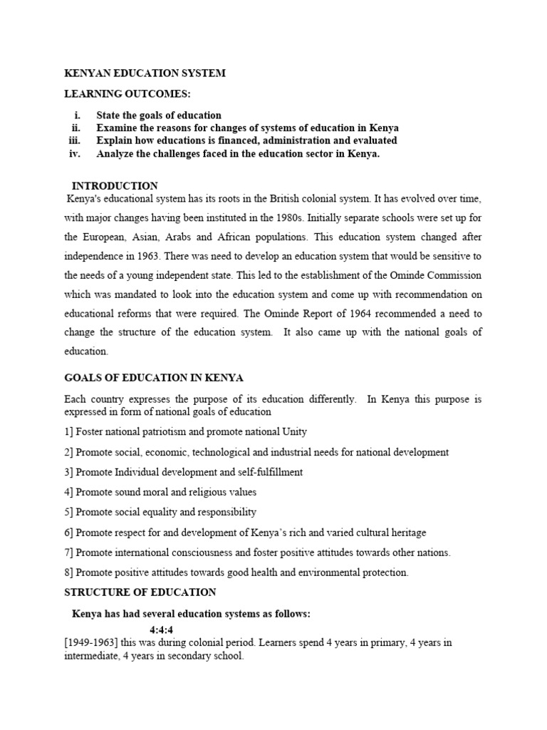 Overview of Kenya's Education System | PDF | Educational Assessment