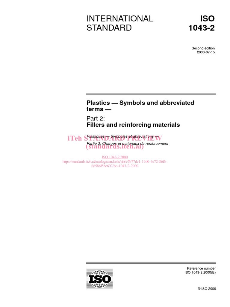 Iso 1043 2 2000 | PDF | International Organization For Standardization ...