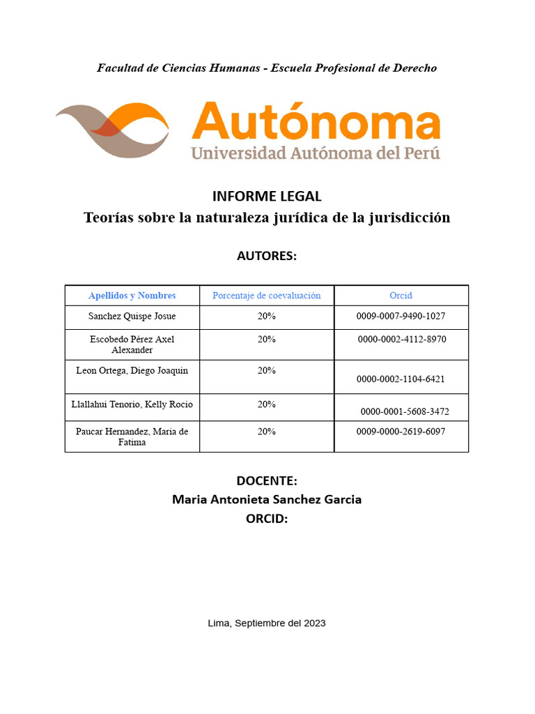 Informe de Teoria General Del Proceso - Grupo 3 | PDF