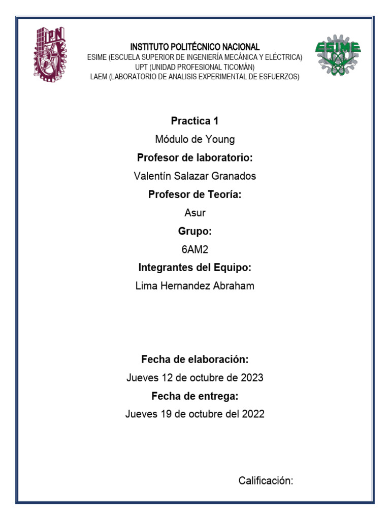 PRACTICA 1 Estructuras Pared Delgada[1]-1 | PDF | Elasticidad (Física) | Pandeo