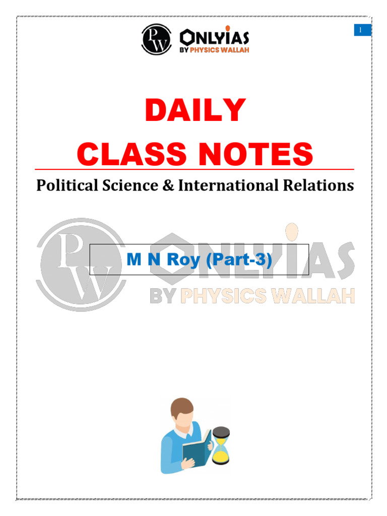 PSIR: M.N. Roy (Part 3) - Daily Class Notes | PDF | Humanism | Marxism