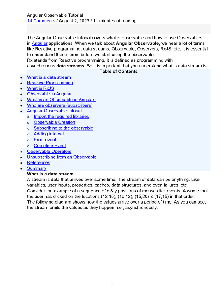 Angular Observable Tutorial Pdf Method Computer Programming Parameter Computer Programming 