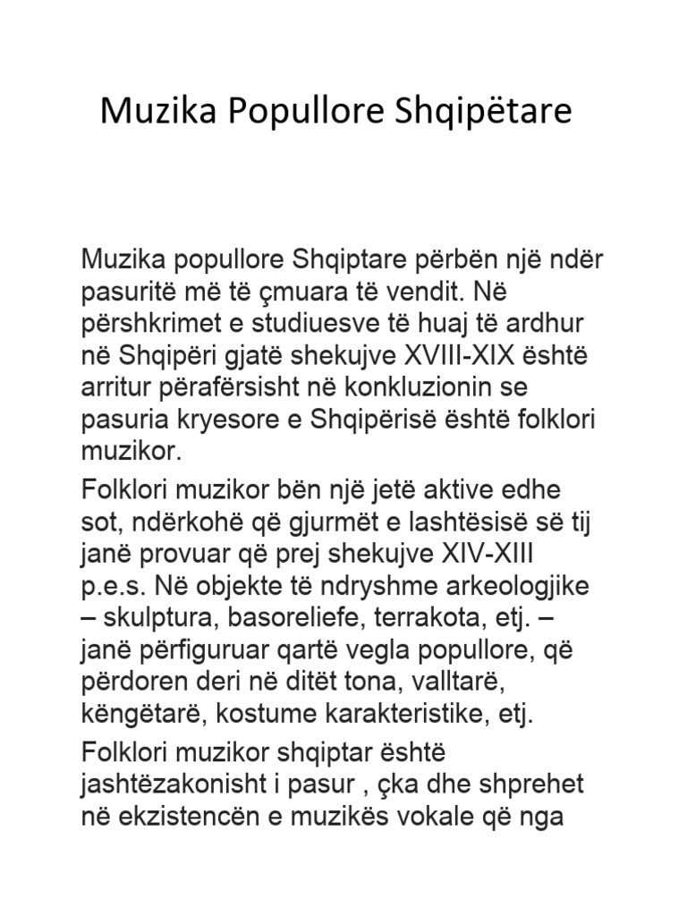 Muzika Popullore Shqipëtare | PDF