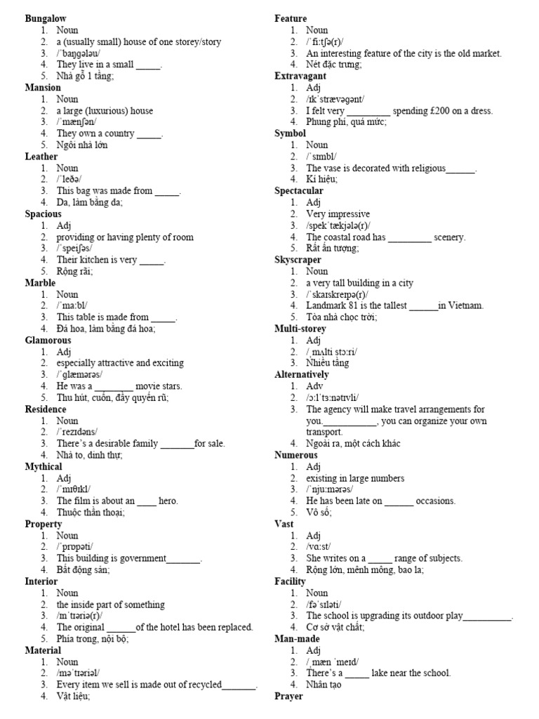 Mindset 2 Unit 1 Vocab | PDF