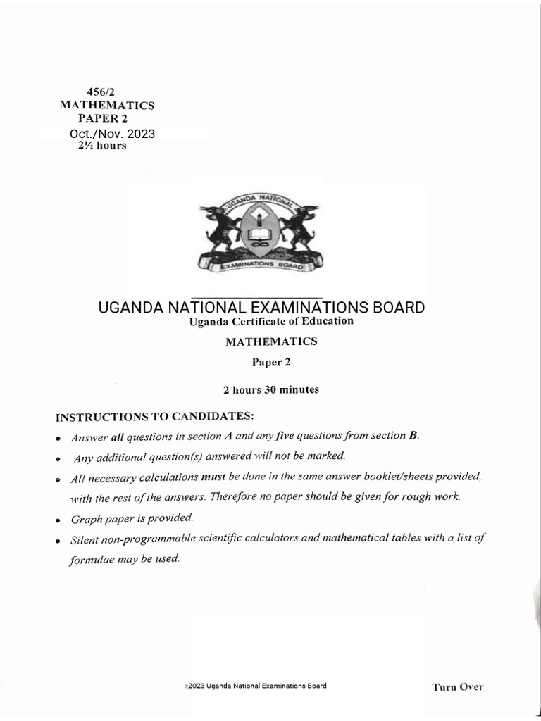 Uneb Uce MTC 2023 Paper 2 | PDF