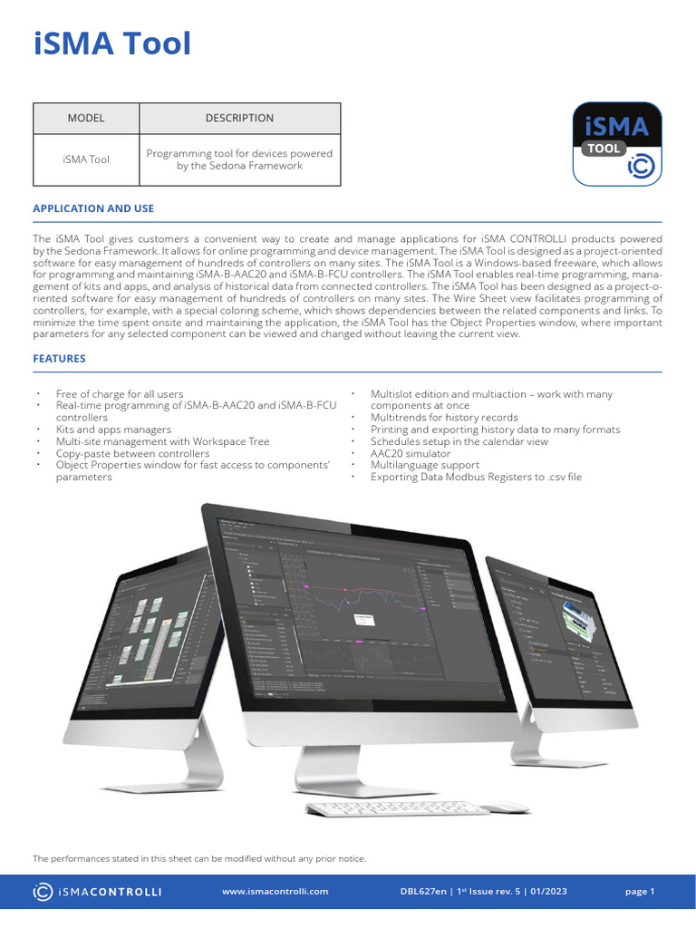 iSMA Tool Datasheet DBL627EN V1.5 | PDF | Microsoft Windows | Central Processing Unit