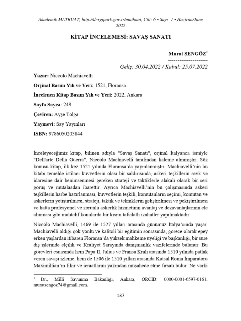 K - Tap - Ncelemesi - Sava - Sanati (#1111398) - 2406834 | PDF