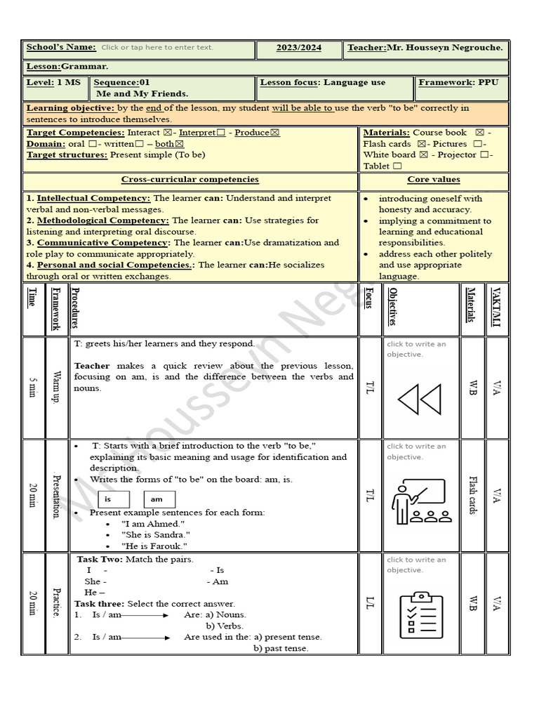 Sequence 01 - Grammar by - Negrouche | PDF