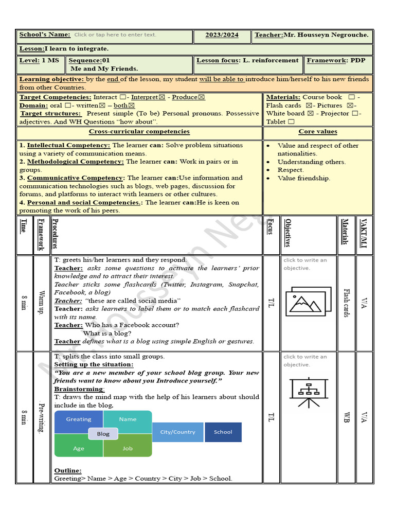 Sequence 01 - Lesson 08 Integration MS1 by - Negrouche | PDF