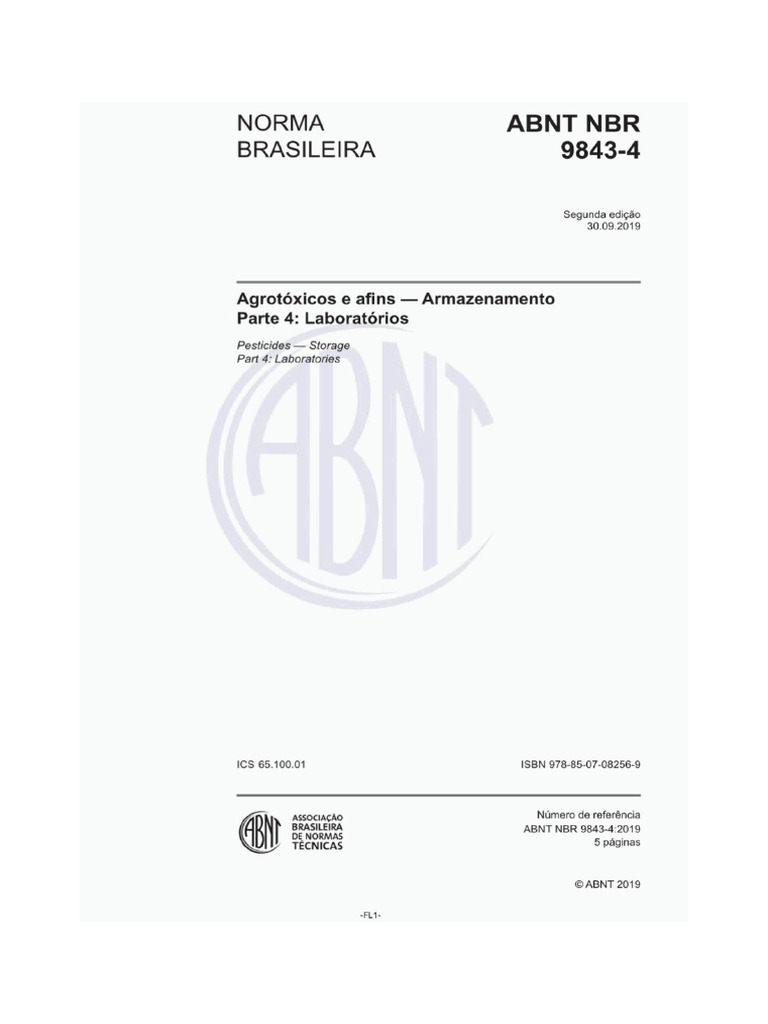 NBR 9843-4 de 09.2019 - Agrotóxicos e afins - Armazenamento - Parte 4 ...