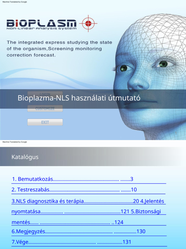 Bioplasm NLS Use ManualTraining HUN | PDF