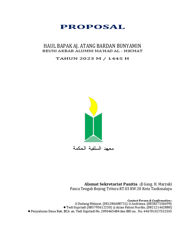 Proposal - Haul Al-Hikmat | PDF