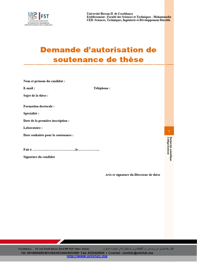 Demande de soutenance de thèse | PDF