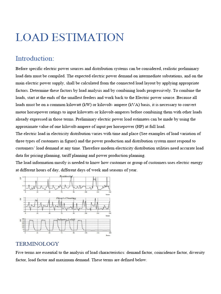 Ch.4 LOAD ESTIMATION | PDF | Elevator | Electric Power