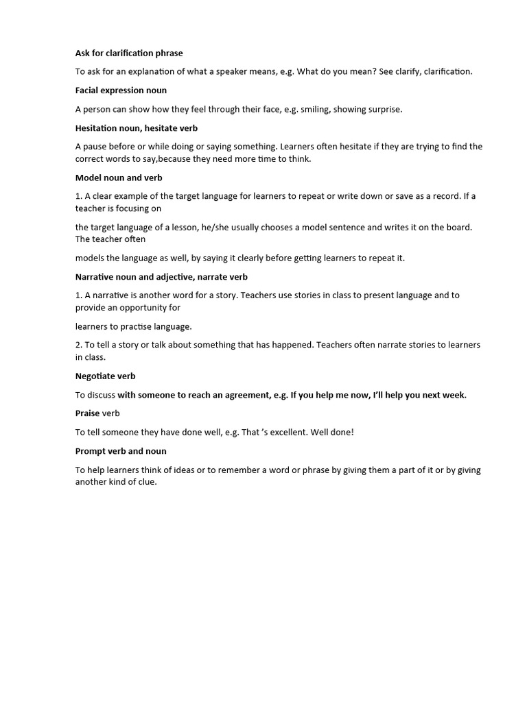 Ask For Clarification Phrase | PDF