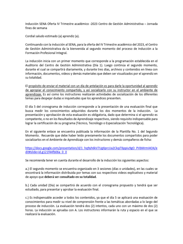 Inducción SENA IV Trimestre 2023 | PDF | Negocios | Arte