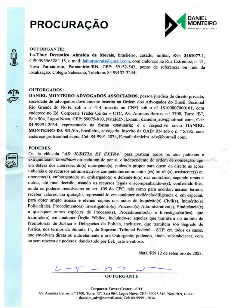 Modelo Procuração para Advogado | PDF