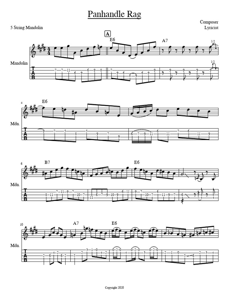 Panhandle Rag - KFCK Solo | PDF