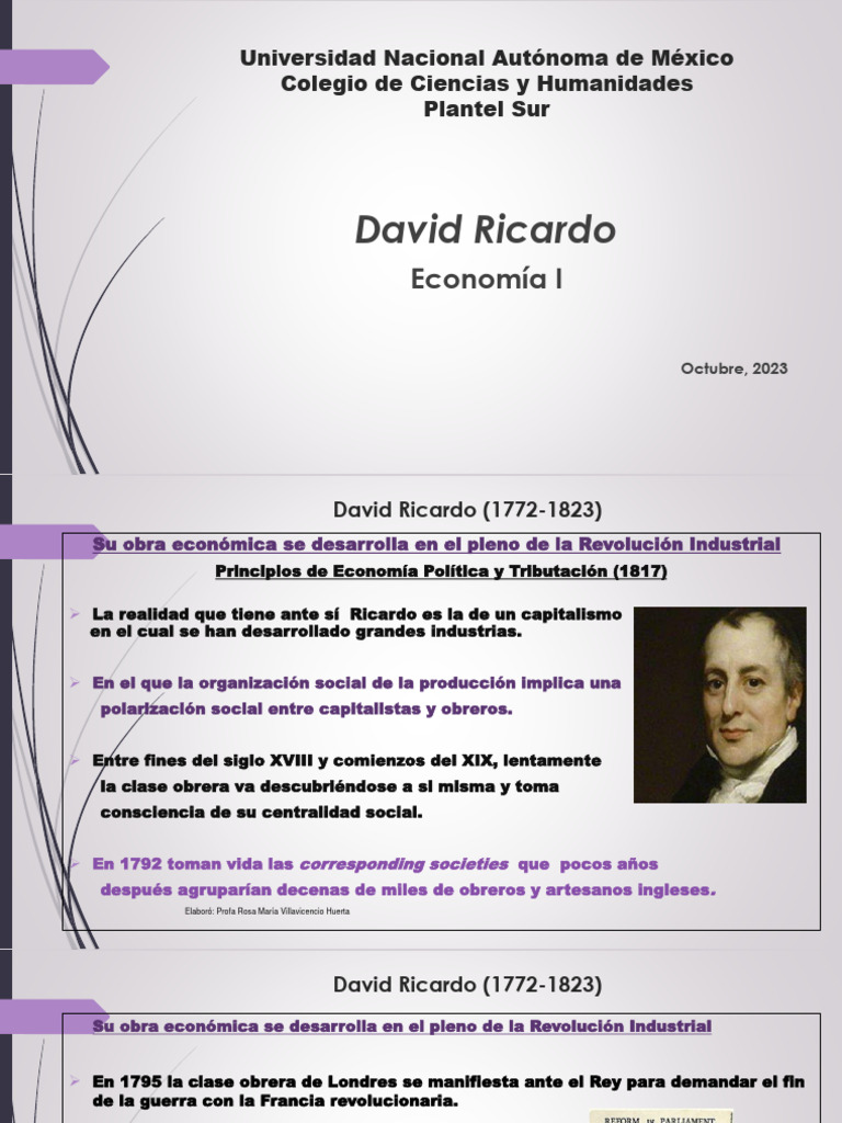 David Ricardo (1772-1823) | PDF | Capitalismo | Riqueza