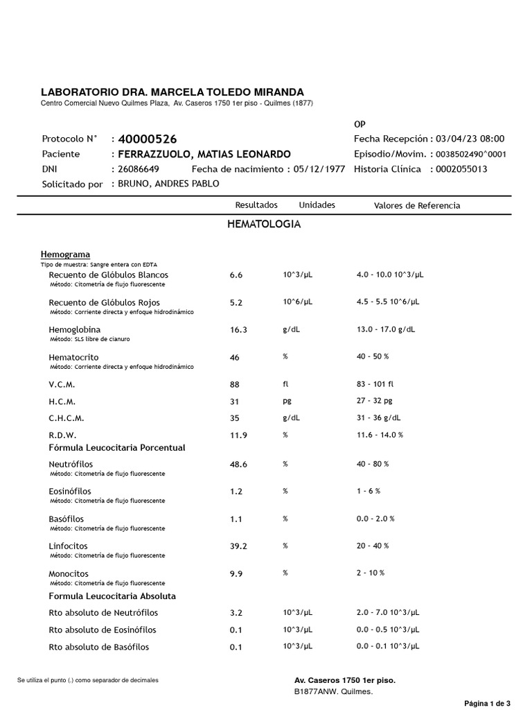 Resultado 40000526 | PDF | Leucocito | Medicina