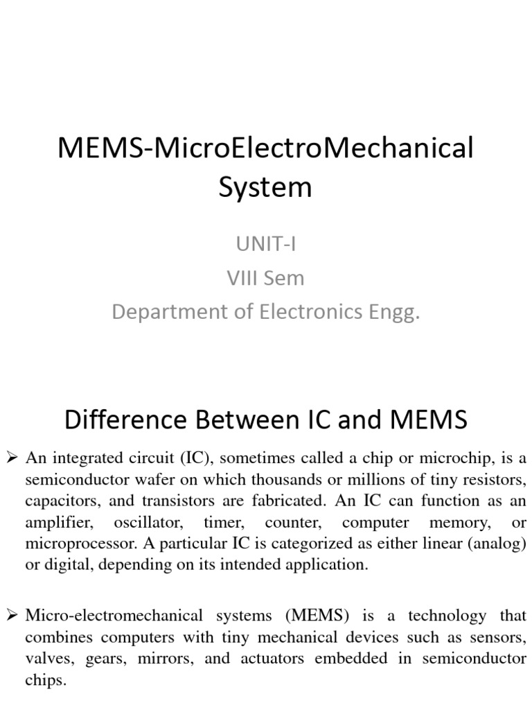 Mems Unit 1 | PDF | Building Engineering | Electromagnetism