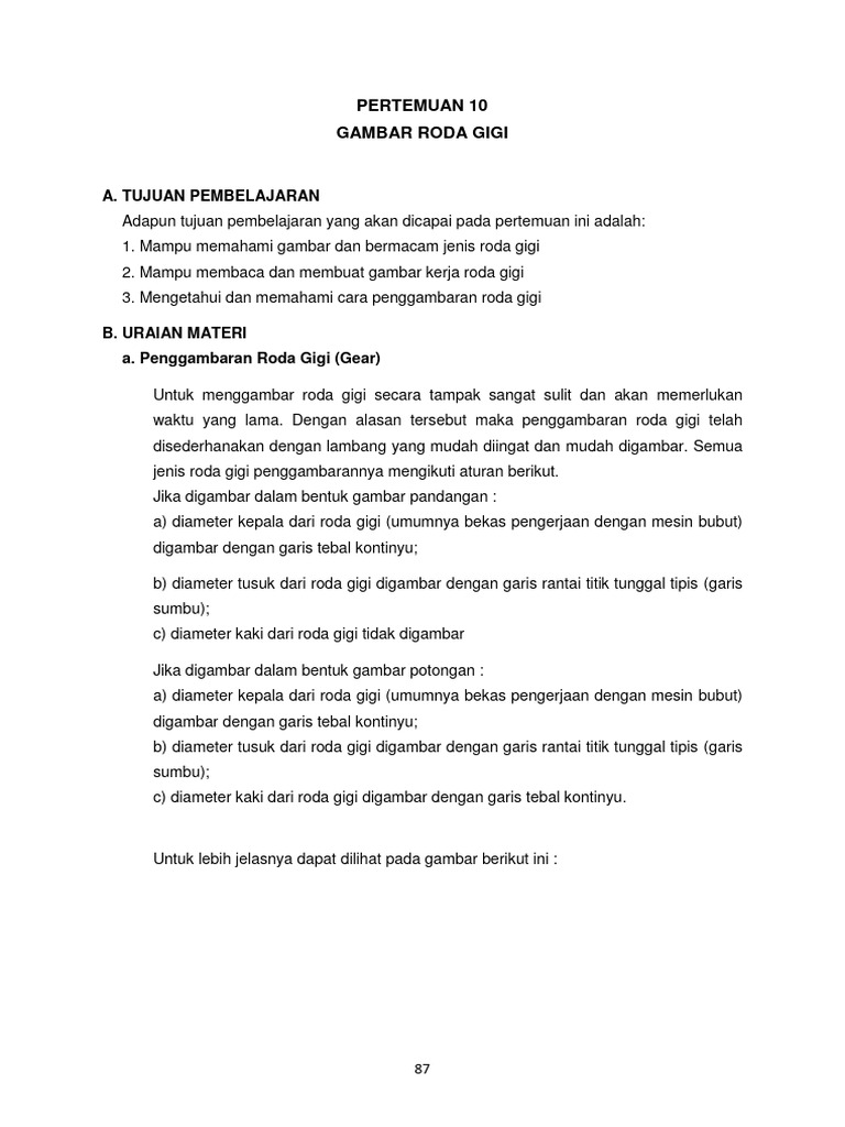 10 - Modul Ajar Gambar Mesin - Gambar Roda Gigi | PDF | Griya & Taman
