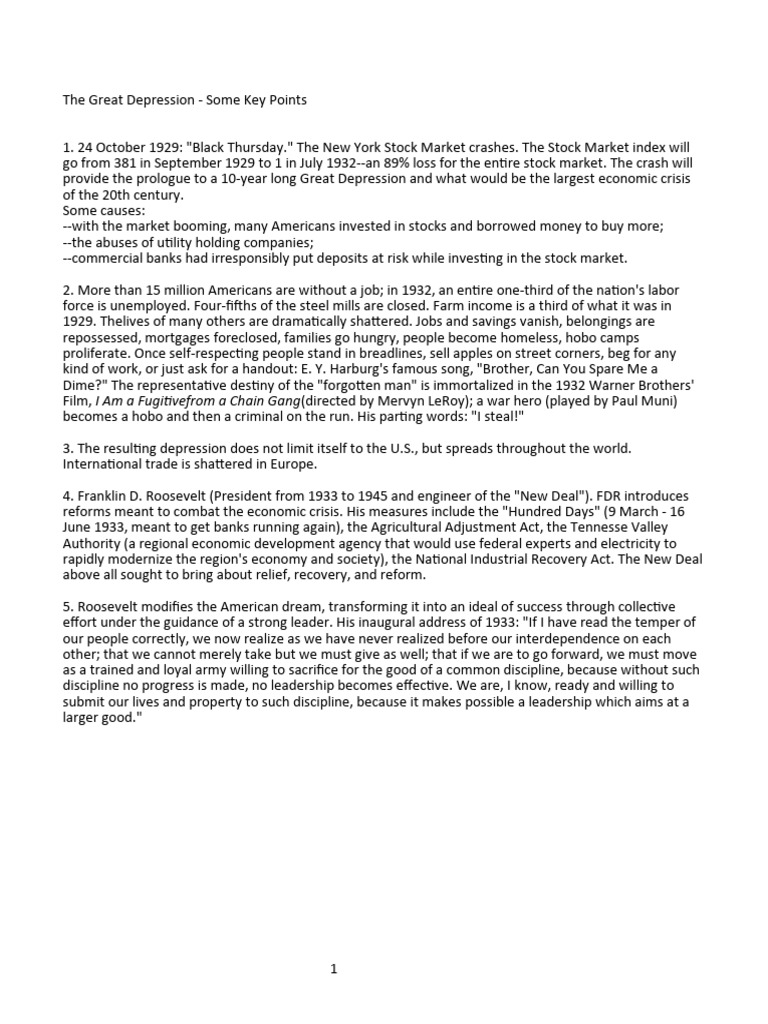 The Great Depression | PDF