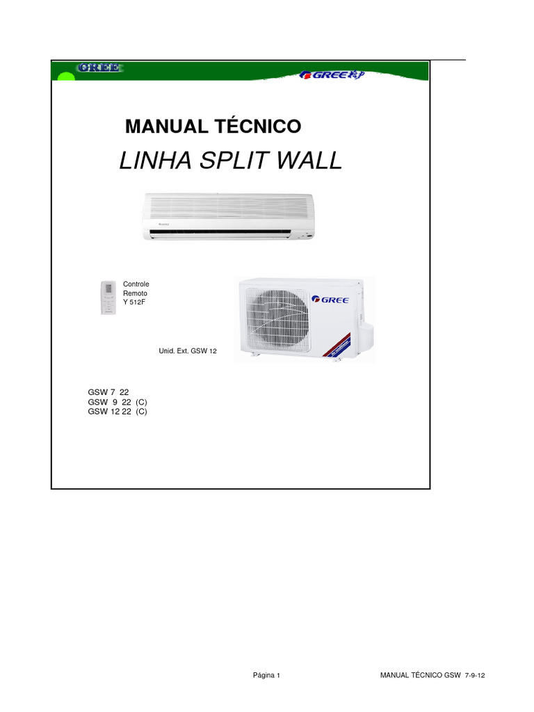 Manual Técnico Split Wall GSW 7-9-12 (C) | PDF | Quantidades físicas | Bens manufaturados