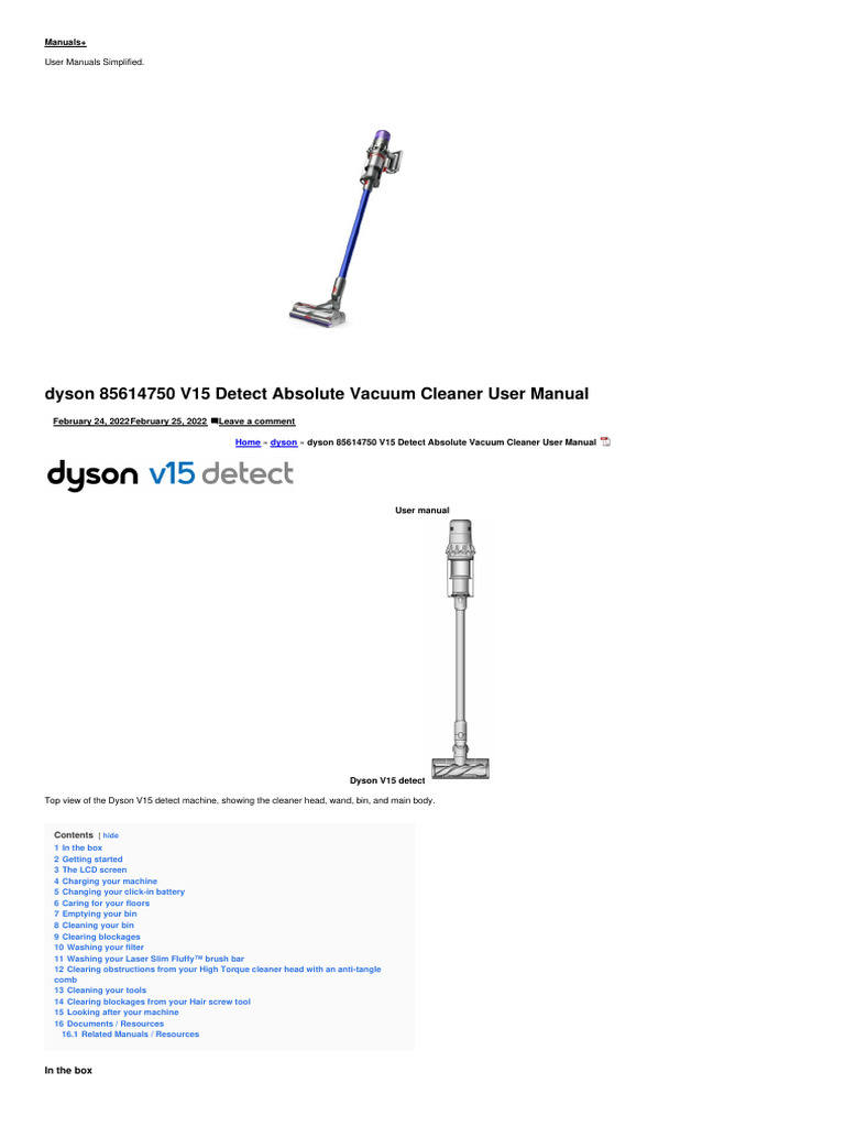 Dyson V15 Navodila | PDF