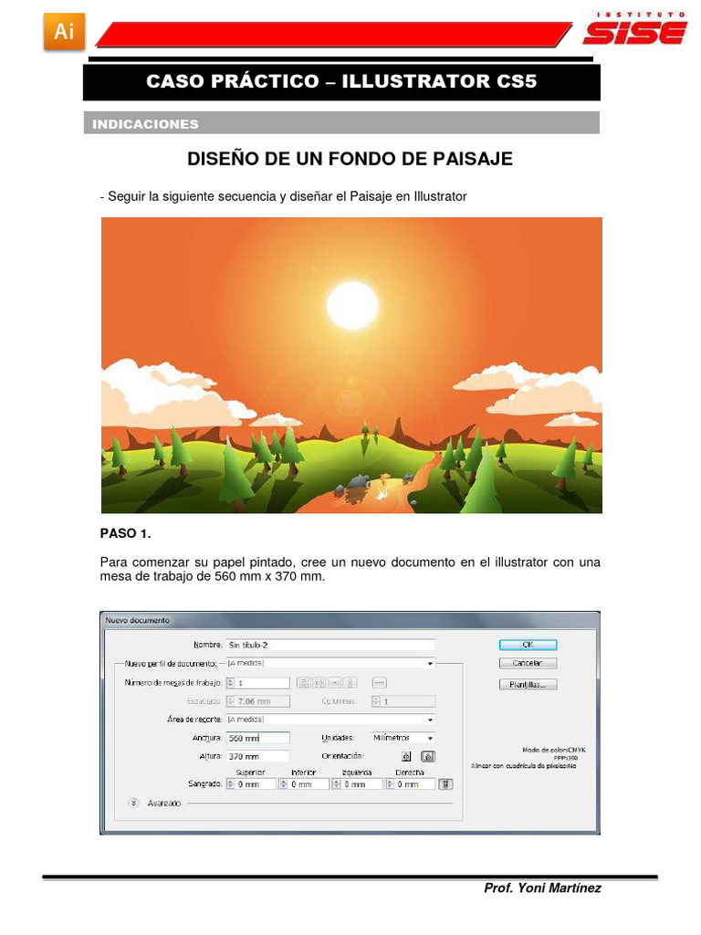 Illustrator Practica Paisaje Pdf Cielo Sombra