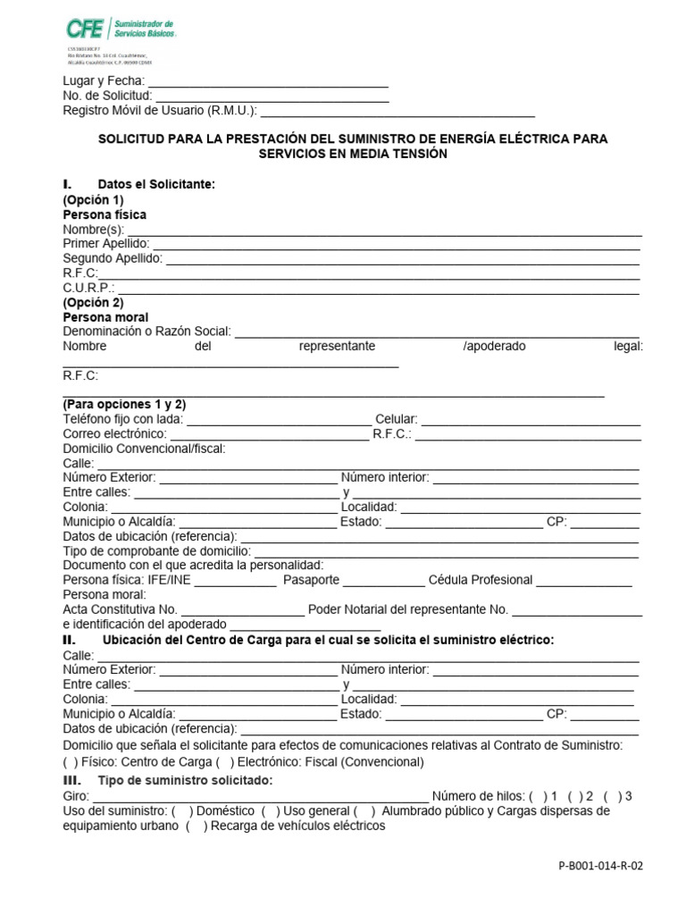 P b001 014 R 02 Solicitud MT Editable 2023 | PDF