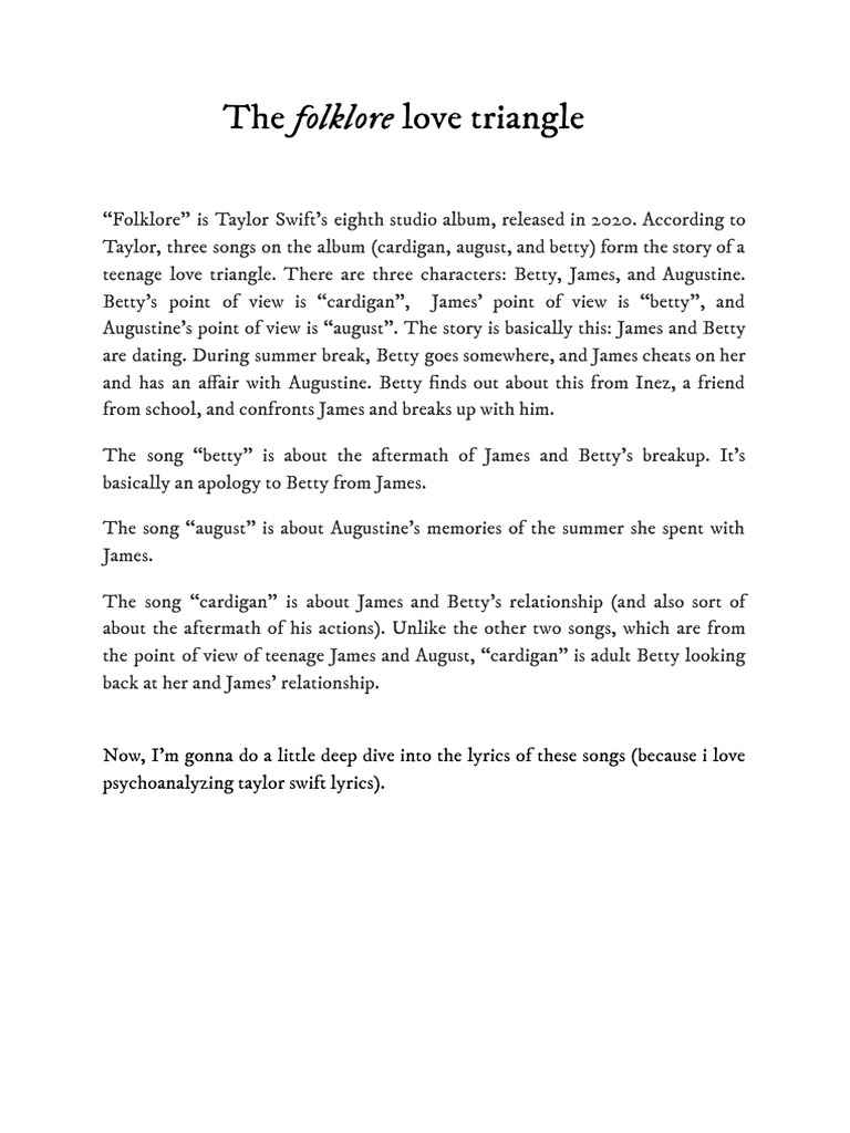 The Folklore Love Triangle | PDF