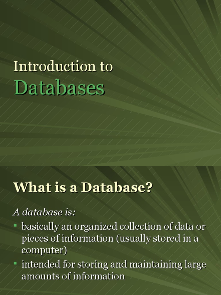 Database Intro | PDF | Microsoft Access | Databases