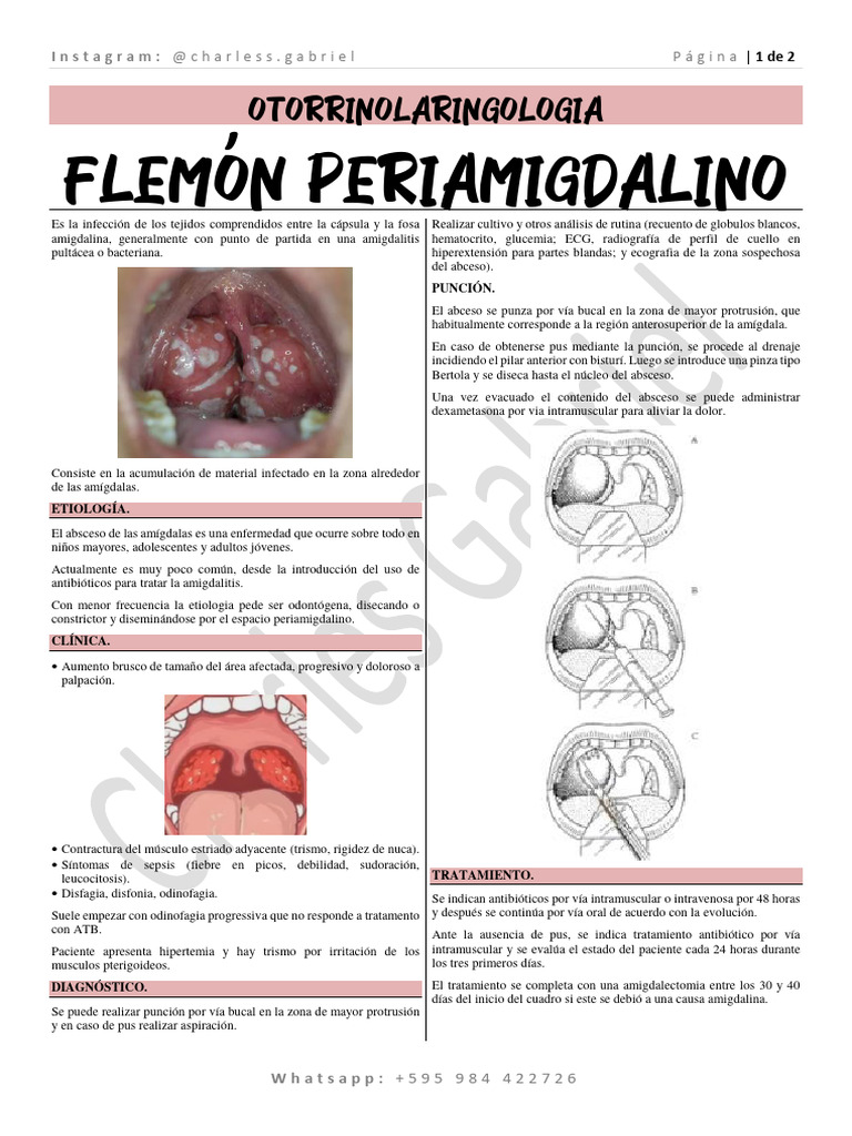 10 - Flemón Periamigdalino | PDF | Medicina CLINICA | Enfermedades y trastornos