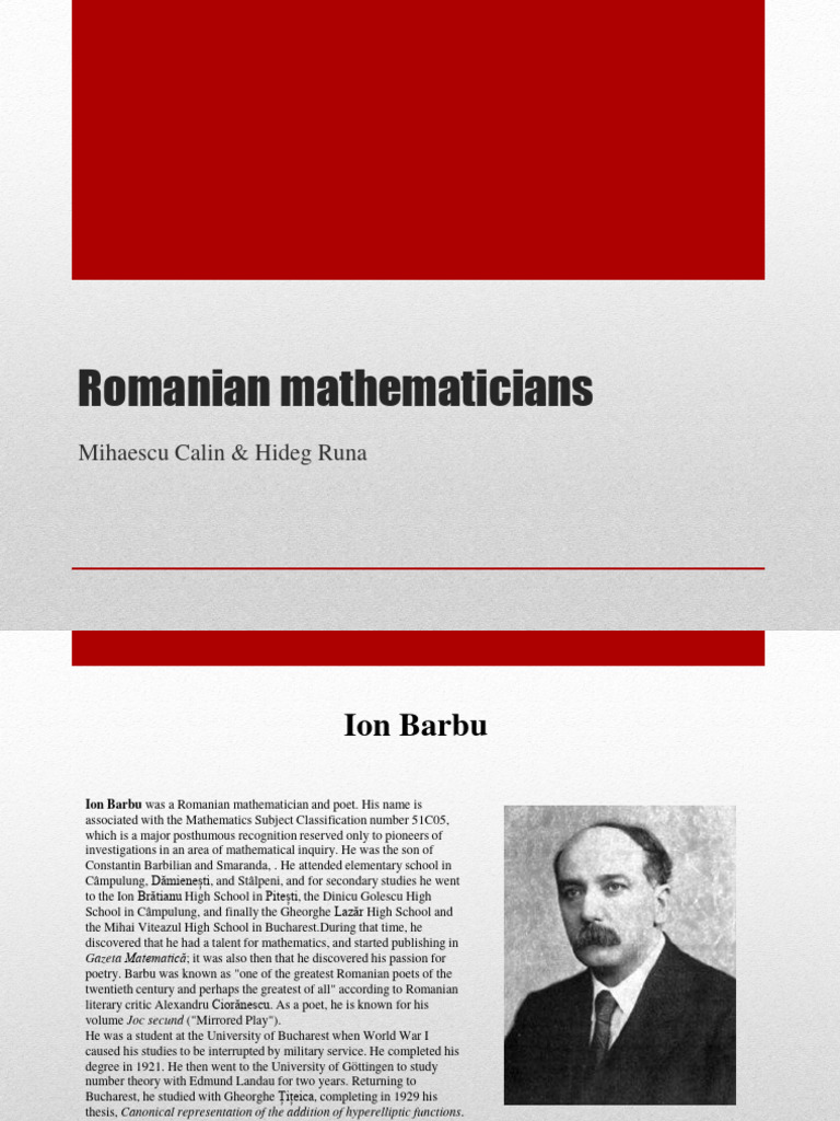 Romanian Mathematicians | PDF | Mathematics