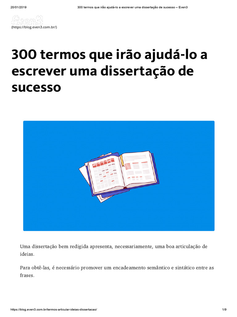 300 Termos Que Irão Ajudá-Lo A Escrever Uma Dissertação de Sucesso ...